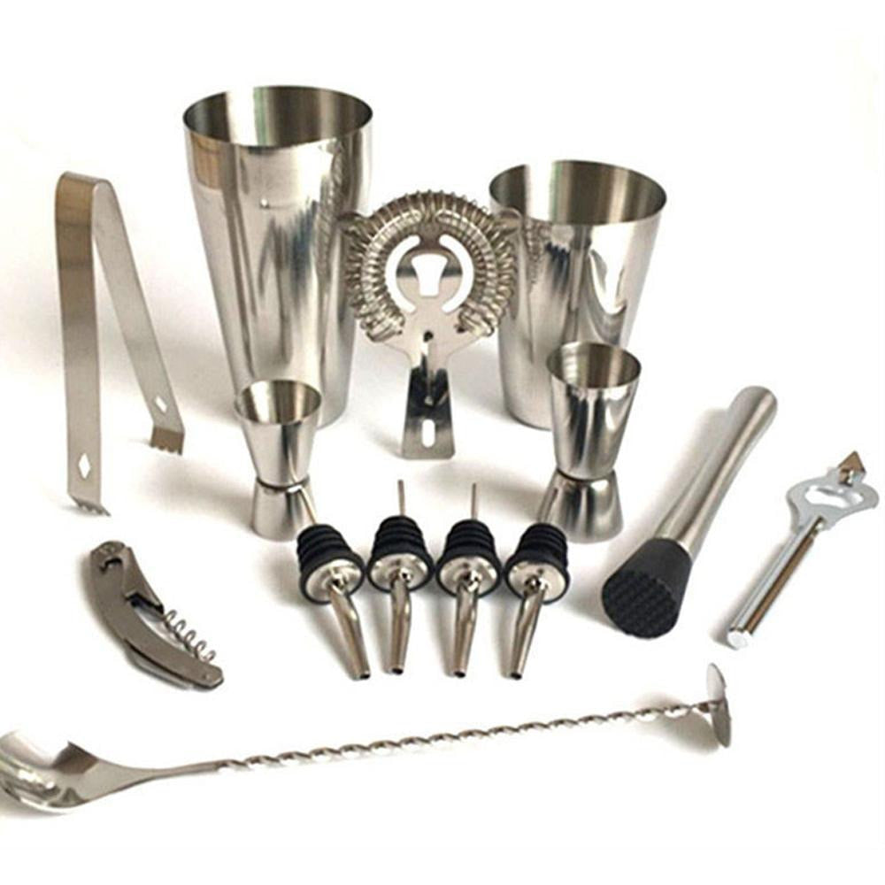 Set Cocktail 14 pcs en inox avec support | Queue de Coq
